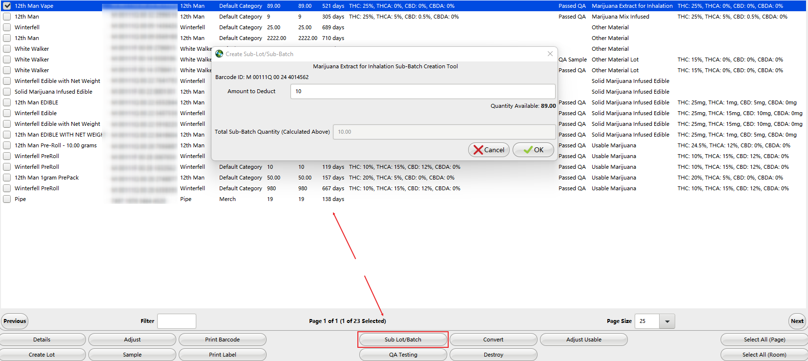 Generating Sub Lots (C)