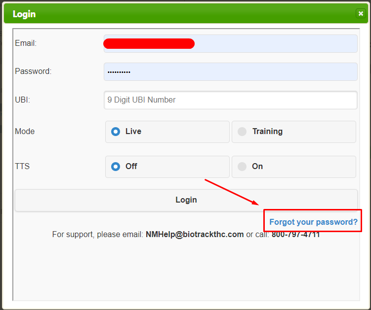 Resetting Your Traceability Password (T)