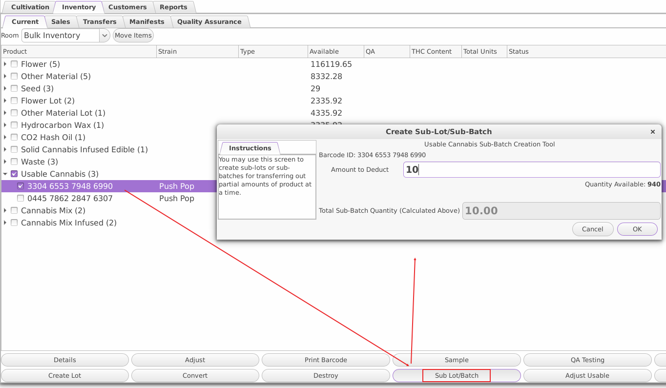 Generating Sub Lots (T)