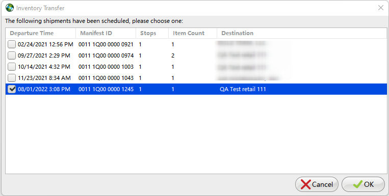 Transferring a Manifest (C)