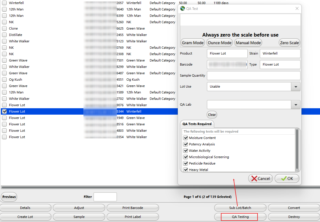 Pulling QA Samples (C)
